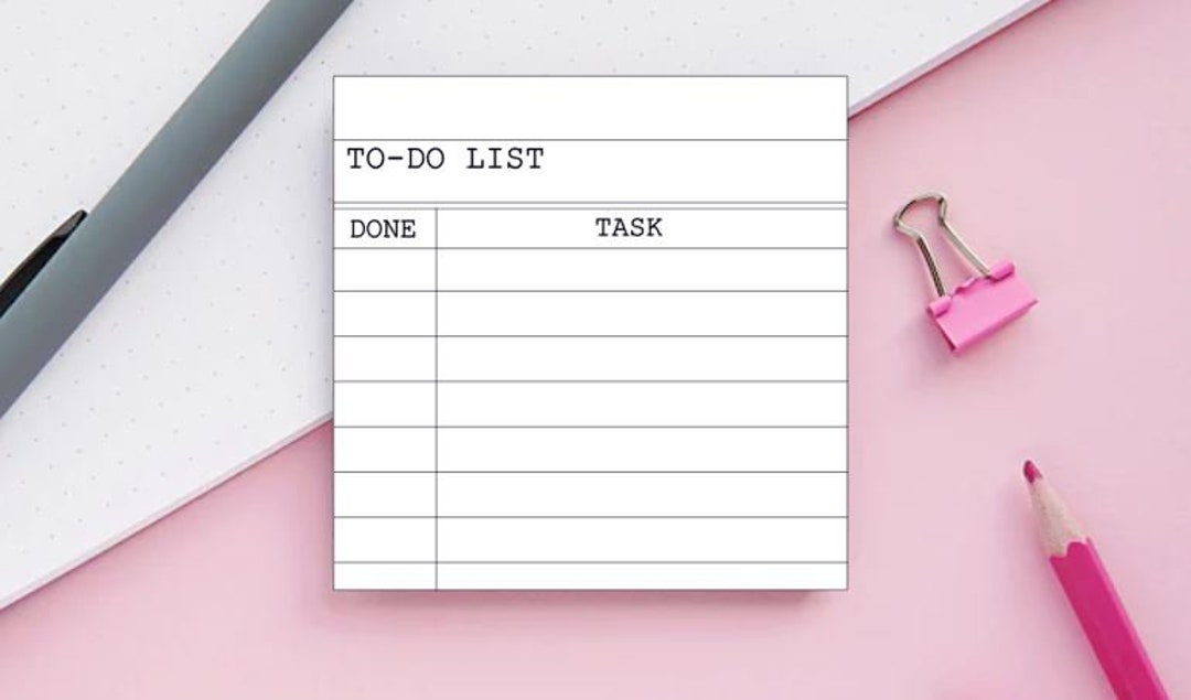 To Do List - Stationery - 4x4 Notepad -small Library Card Notepad ...