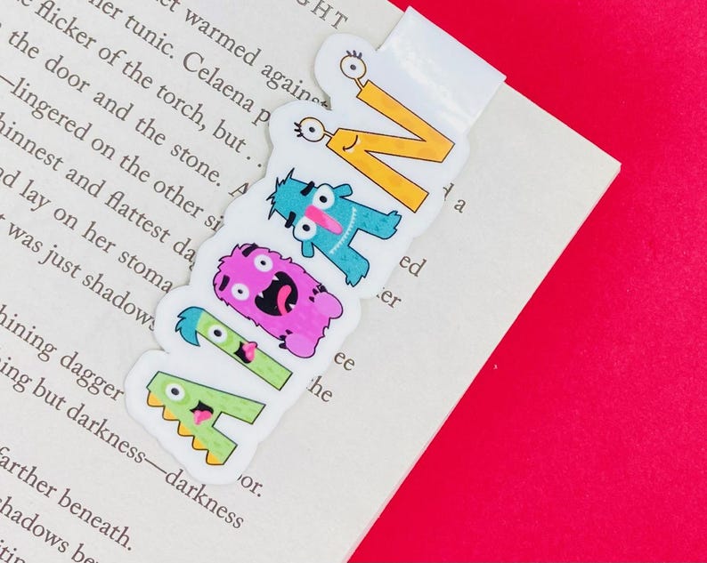 Personalized Monster Bookmark - Kids - 2025 Reading - Magnetic Bookmark ...