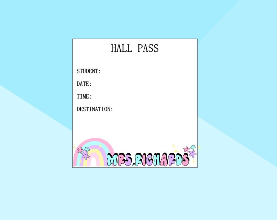 Teacher - Hall Pass - Pastel Retro - Stationery - Personalized ...