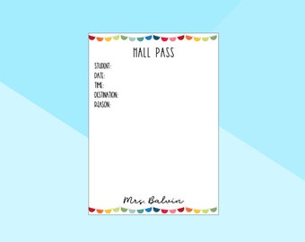 UPDATED DIGITAL DOWNLOAD Eucalyptus Hall Passes With Time - Etsy