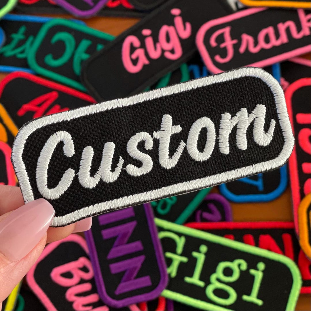 Custom Embroidered Name Patch – Iron On, Hook and Loop Options - Etsy