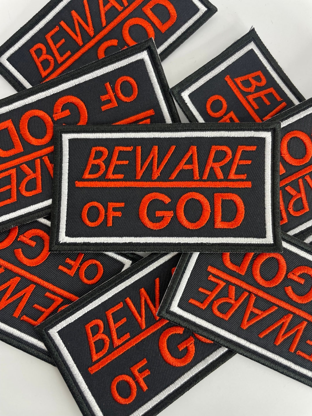 Beware of God Embroidered Patch - Etsy