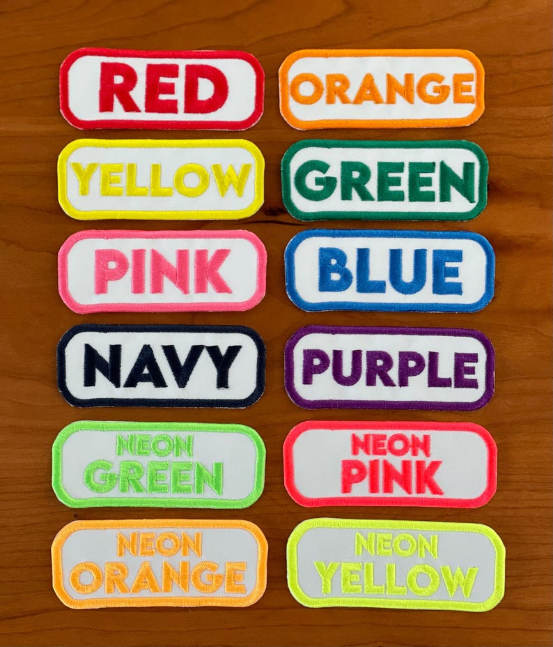 Custom Embroidered Name Patch, Iron-on or Hook Fastener, 3.5” - Etsy