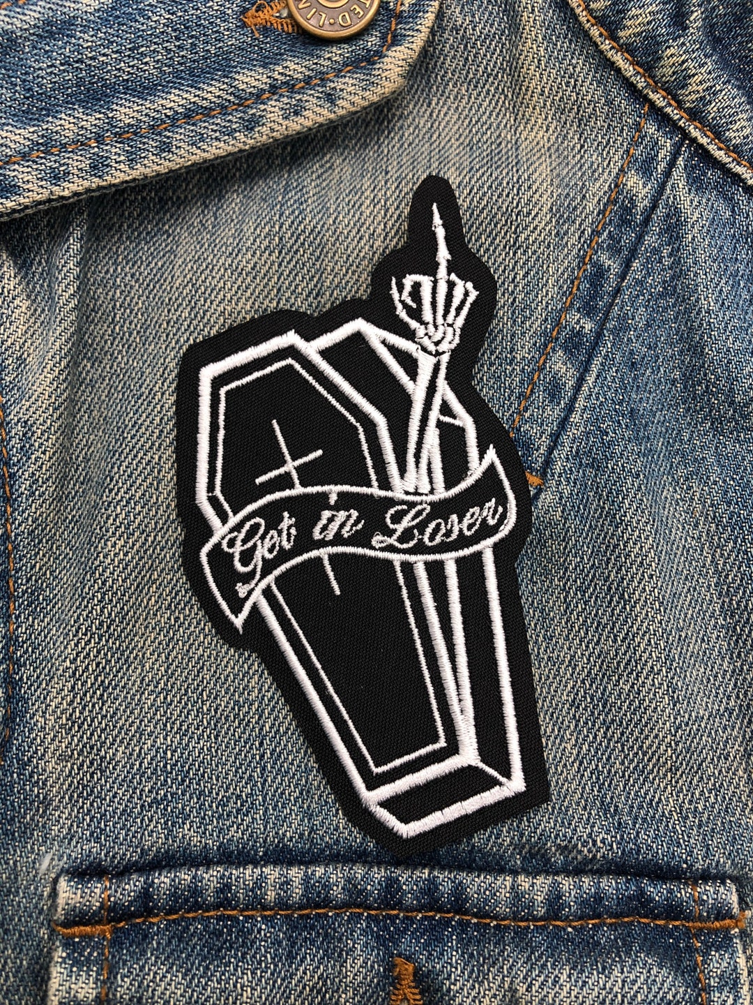 Get in Loser Coffin Patch - Etsy