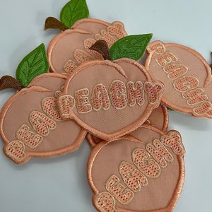 Peachy Embroidered Patch - Etsy