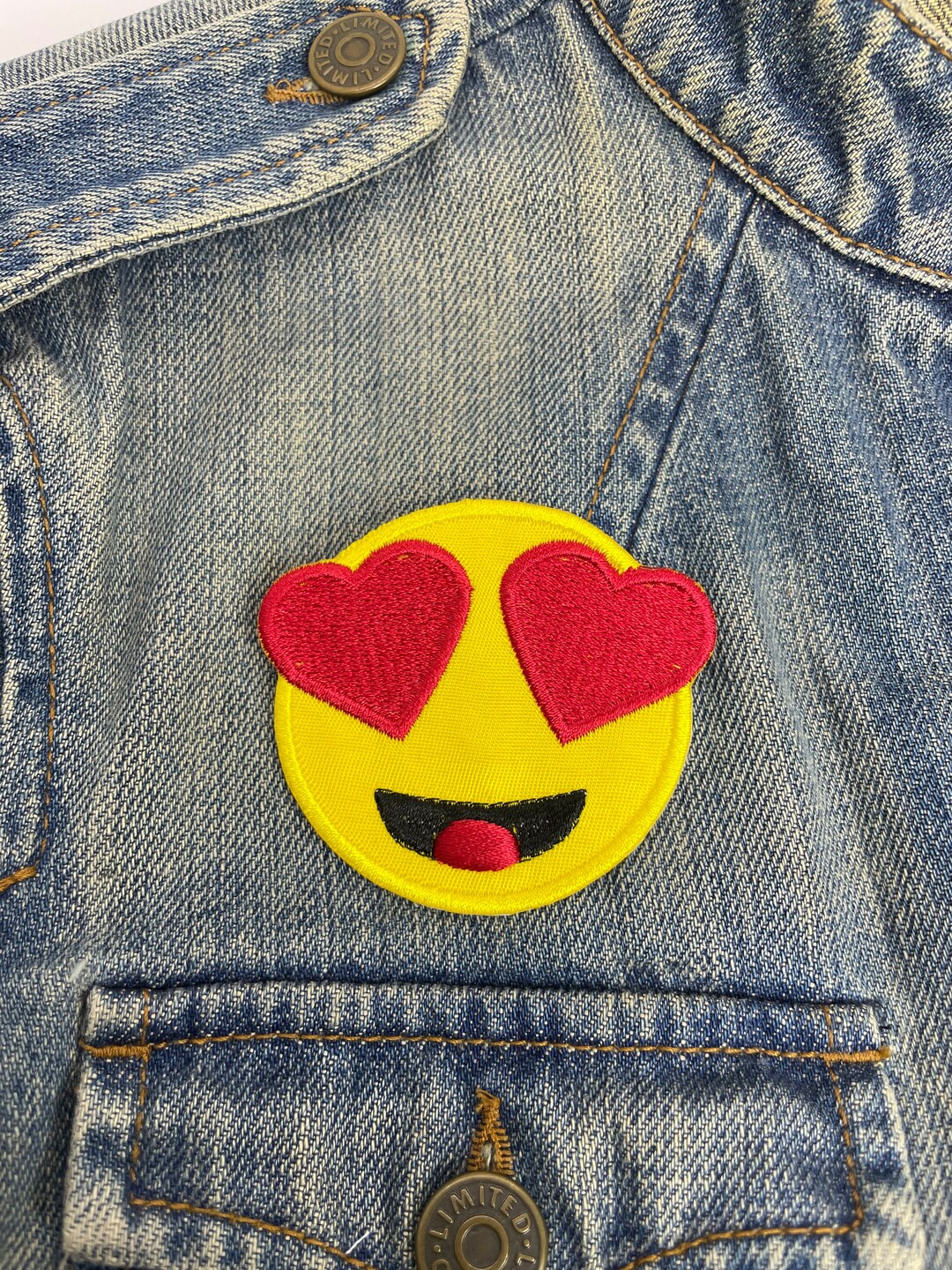 Heart Eyes Emoji Patch - Etsy