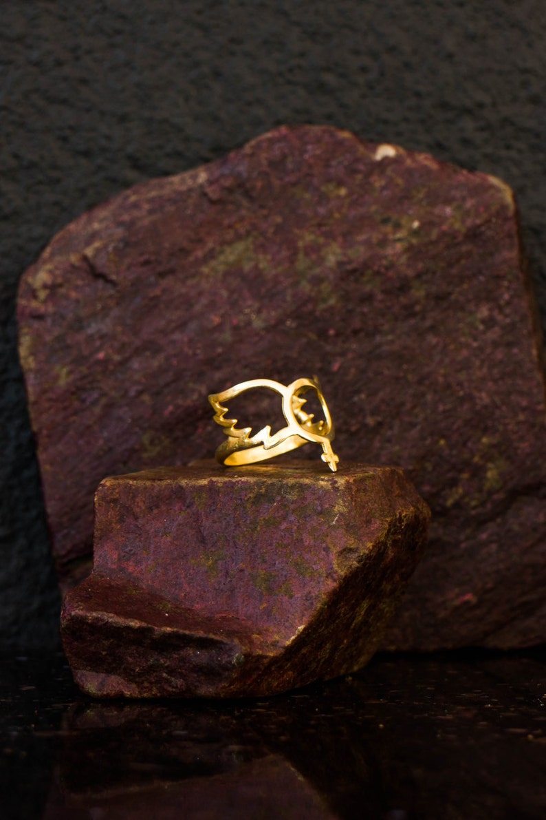 14k Gold Angel Wing Ring Guardian Angel Ring Venus Symbol - Etsy Israel
