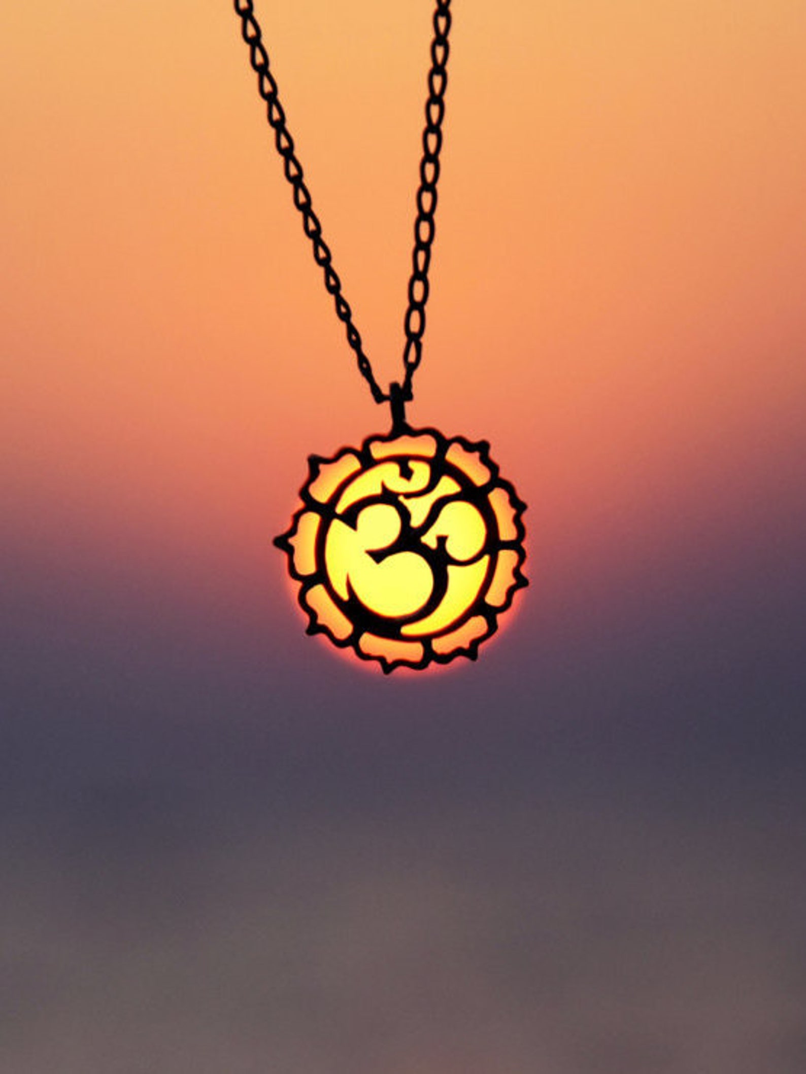 Solid Gold Om Necklace 14k Gold Om Pendant Ohm Necklace Om - Etsy