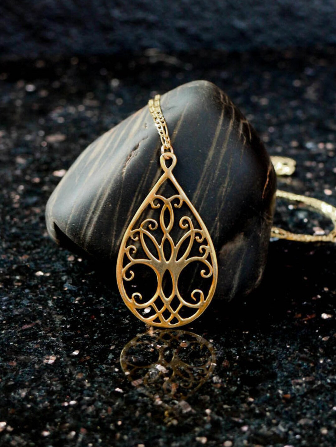 18k Gold Tree of Life Necklace Solid Gold Tree of Life - Etsy