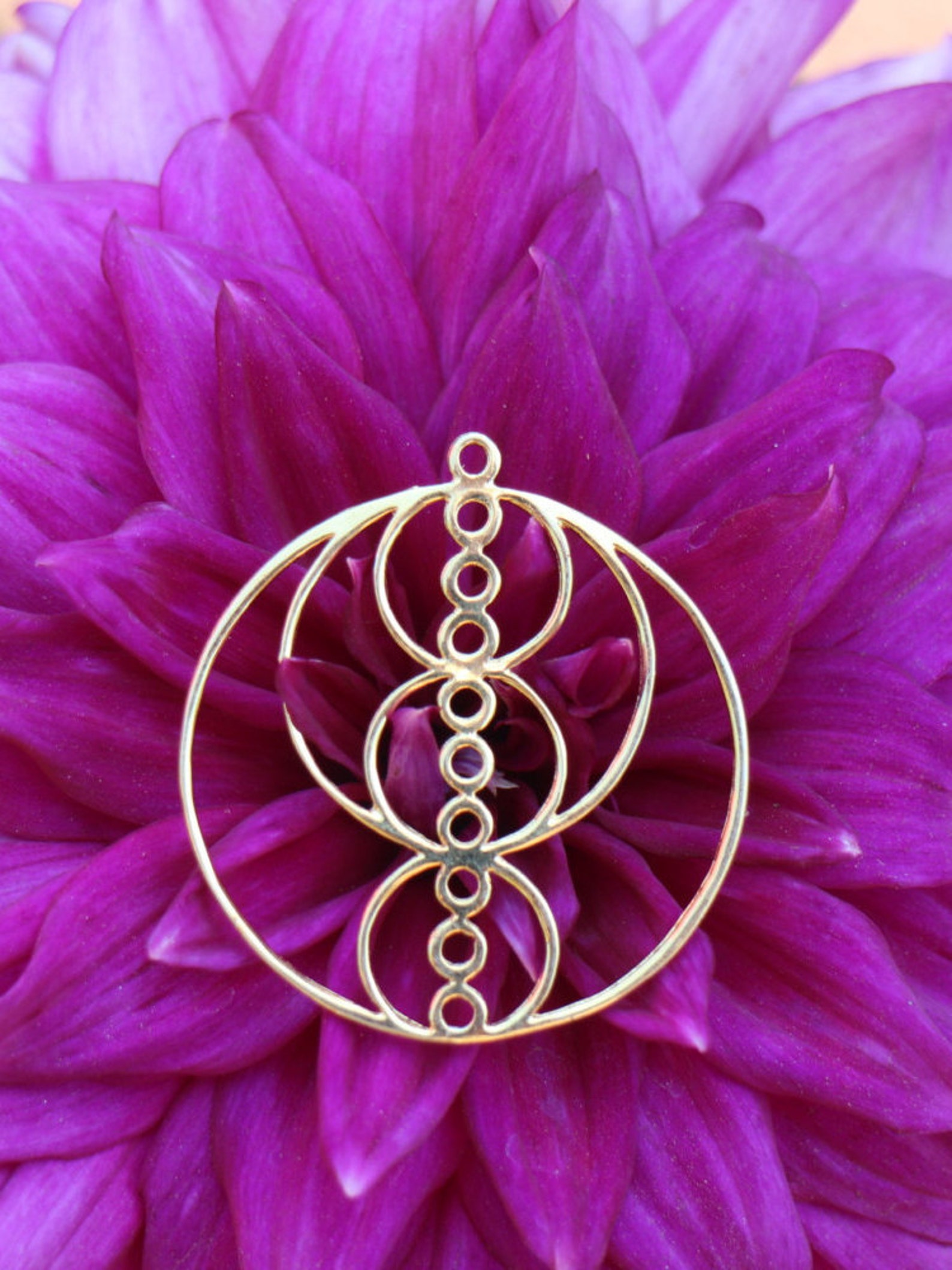 18k solid gold Nikola Tesla pendant Fibonacci necklace 369 | Etsy