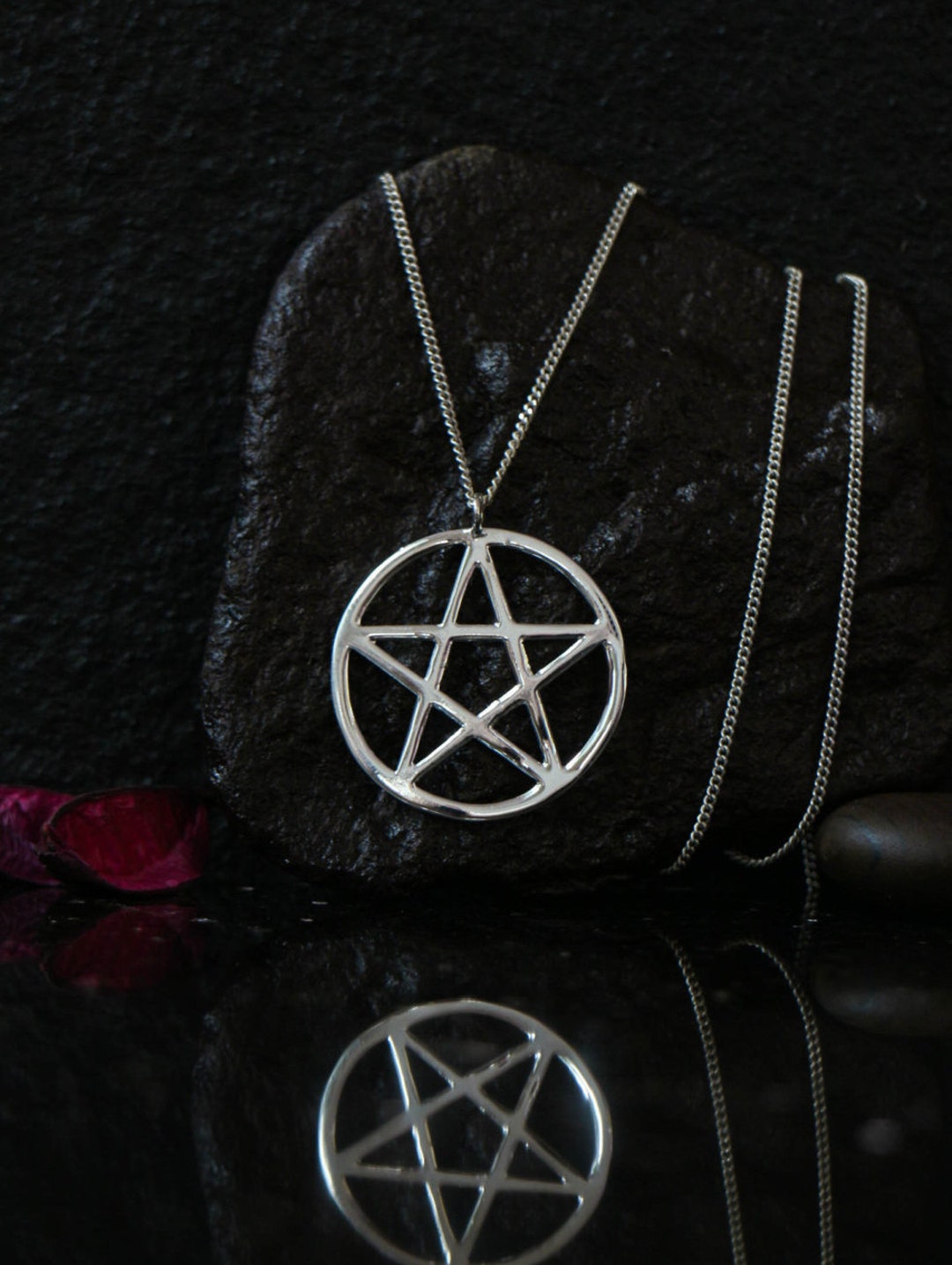 Silver Pentagram Necklace, Pentagram Charm, Pentagram Pendant, Silver ...