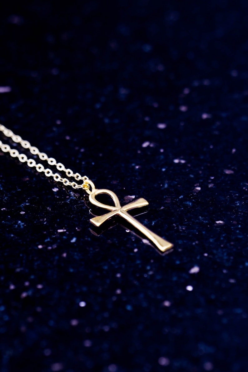 14K Solid Gold Ankh Necklace Ankh Pendant Ankh Jewellery | Etsy