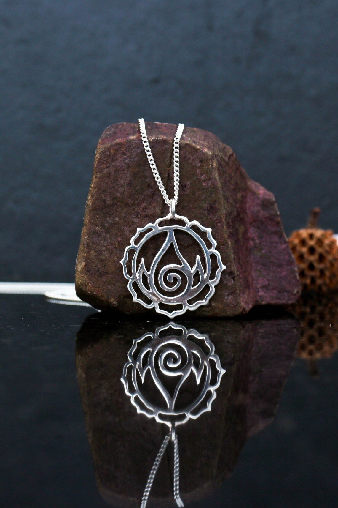 Zodiac Fire Necklace Fire Element Pendant Fire Symbol - Etsy