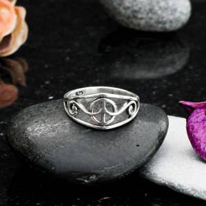 Peace and Love Ring, Peace Sign Ring, Love Ring, Peace Symbol Ring ...