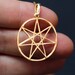 18K Gold Septagram Pendant, Heptagram Necklace, Solid Gold 7 Pointed ...