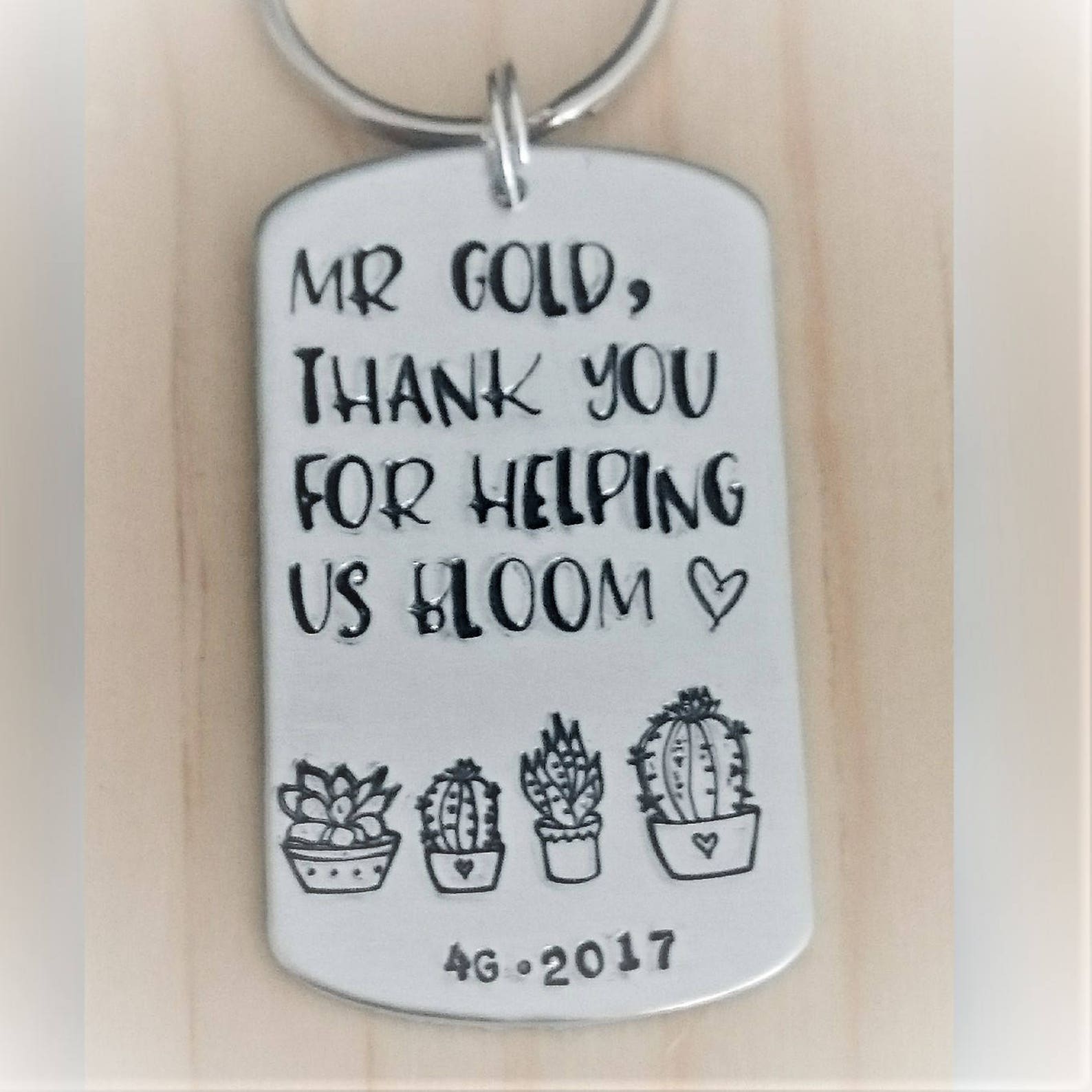 Personalized Hand Stamped Thank You Class Graduation Teacher - Etsy
