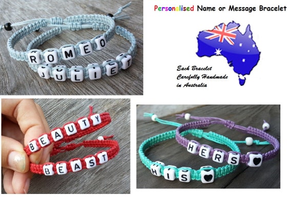 1 X Personalized Name Friendship Couple Bracelet - Etsy