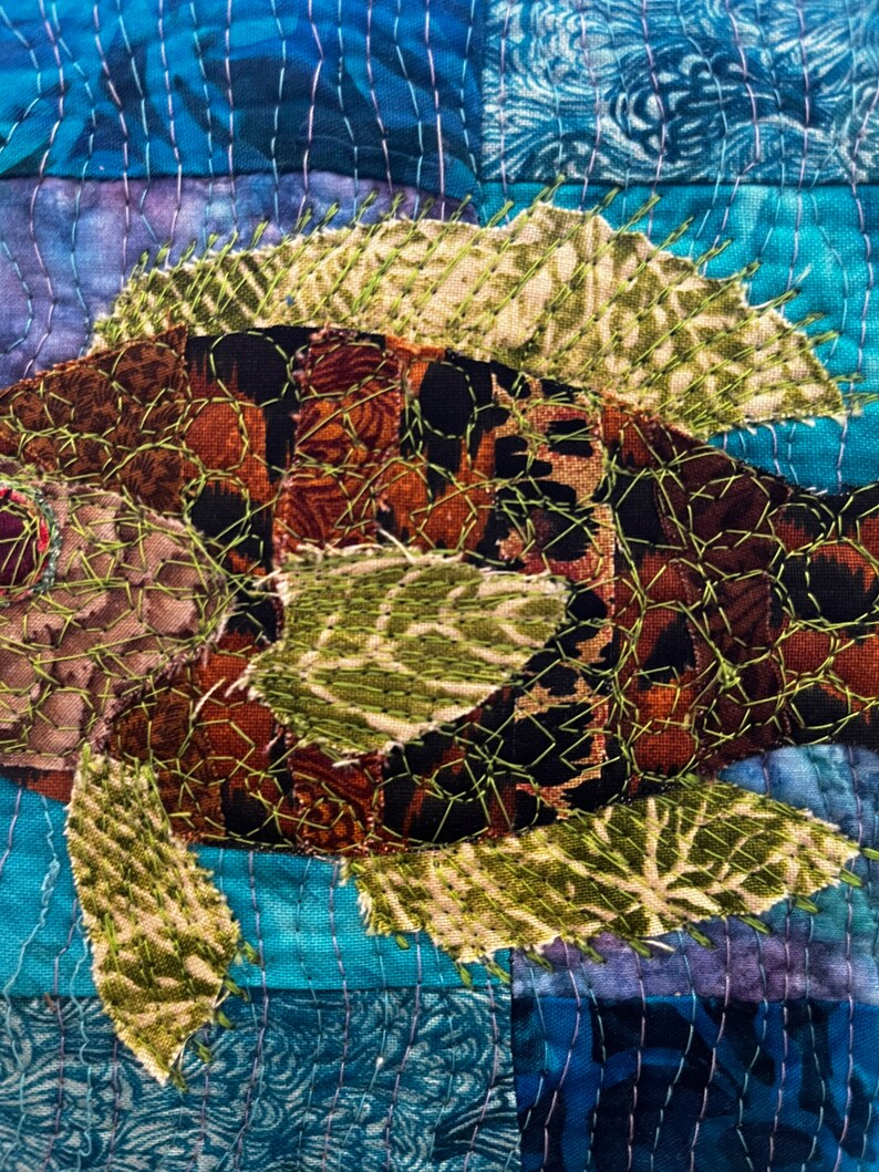 Tropical Fish Art Quilt Wall Decor, Beach Cottage Decor, Ocean Art ...