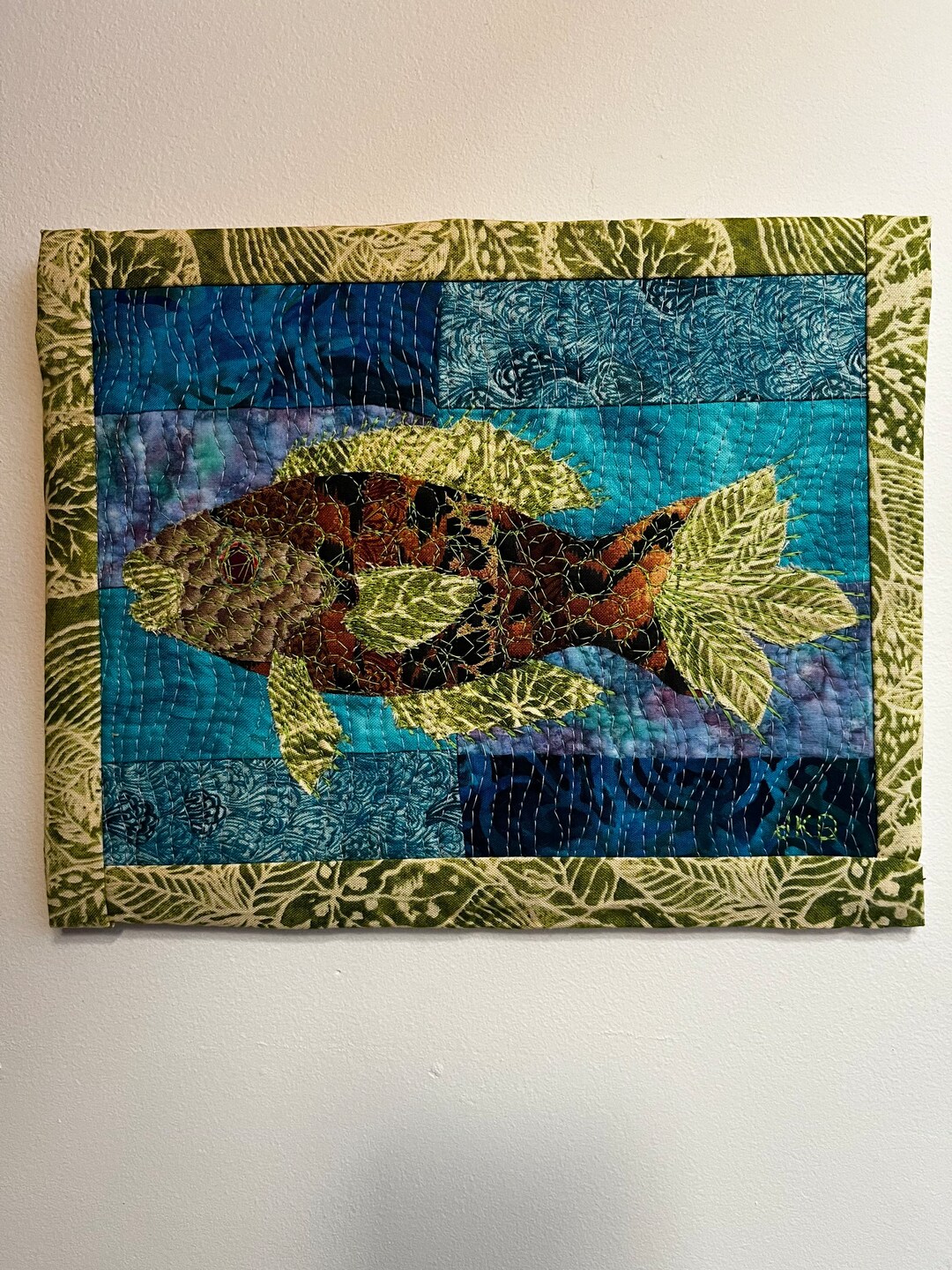 Tropical Fish Art Quilt Wall Decor, Fish Wall Art, Beach Cottage Decor ...