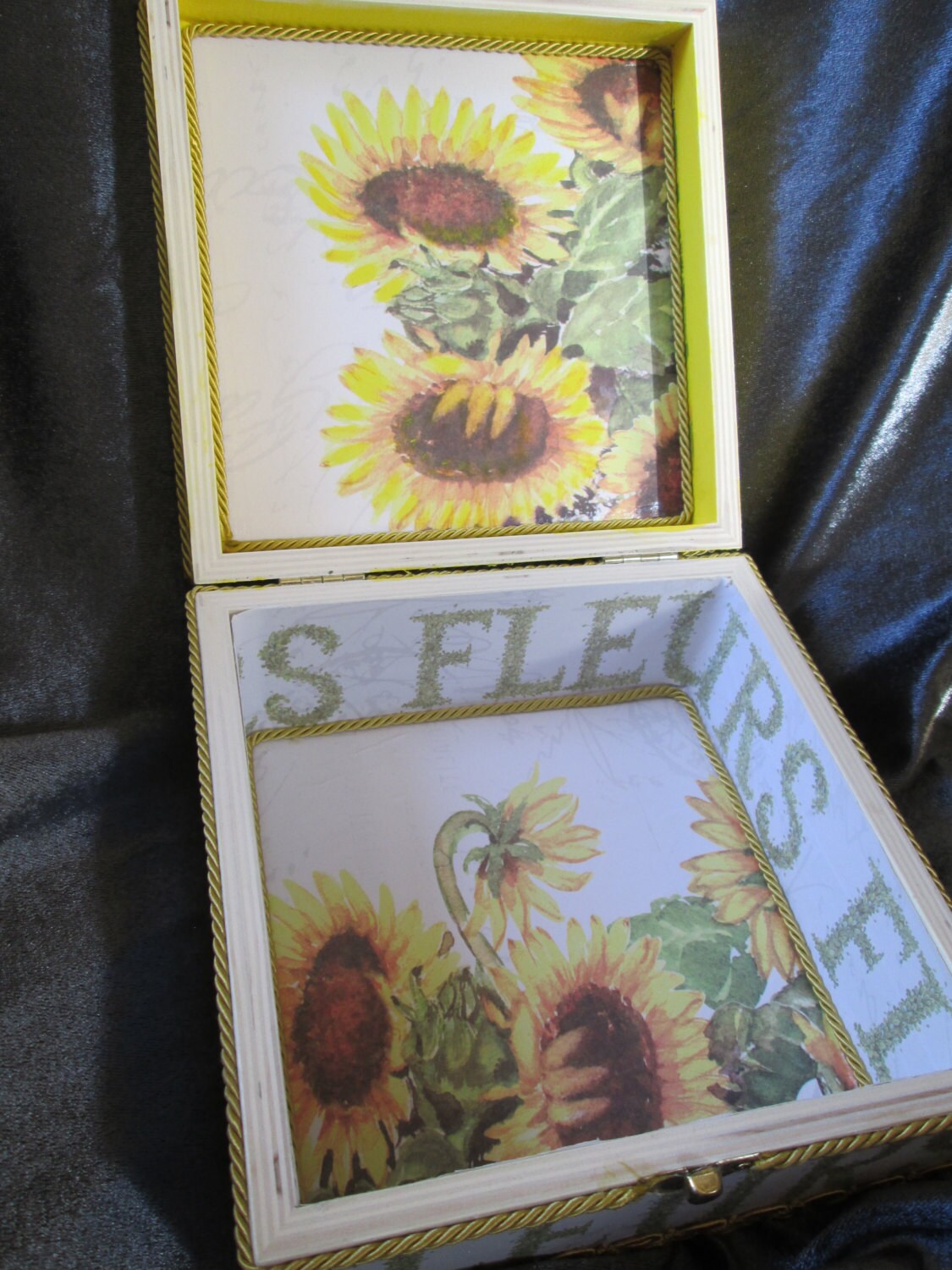 Wooden Box Sunflowers Decoupage Handcrafted - Etsy