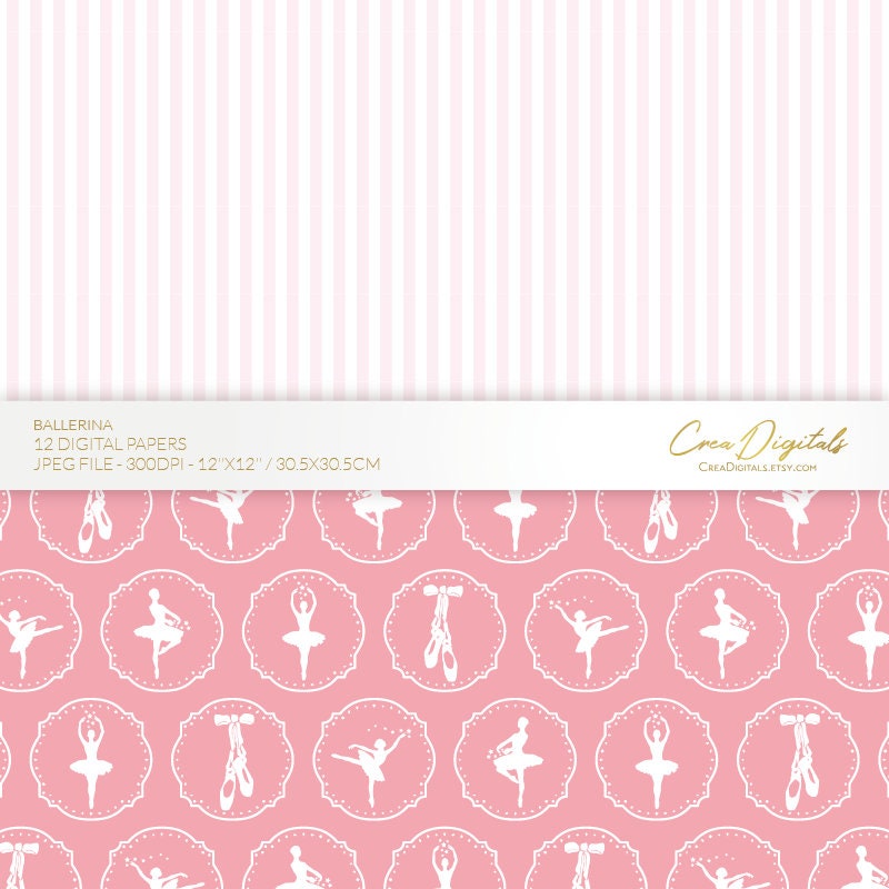 Ballerina 12 Light Pink Digital Papers Seamless Pattern - Etsy