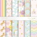 Unicorn Pastel Rainbow Papers, Gold Glitter Unicorn Seamless Pattern ...