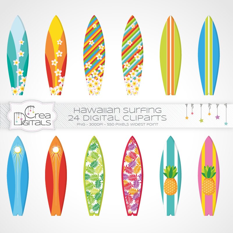 Hawaiian Surfboard Clip Art