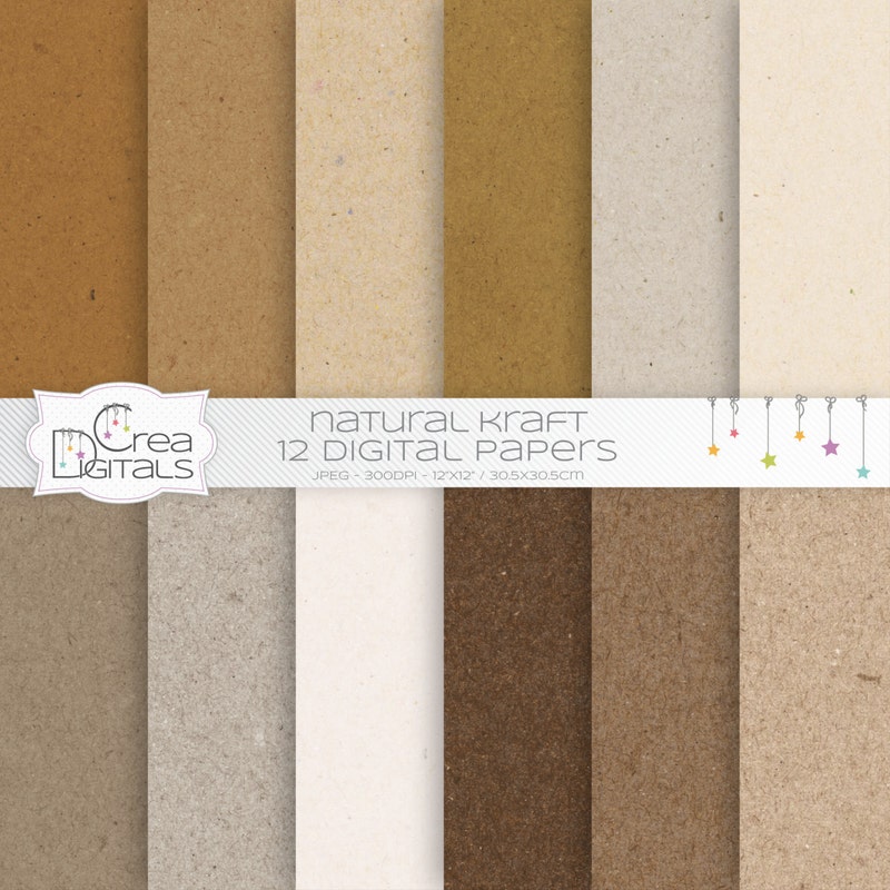 Digital Paper Kraft - Etsy