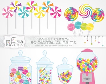 Pink Sweet Candy, 50 Digital Cliparts, INSTANT DOWNLOAD - Etsy