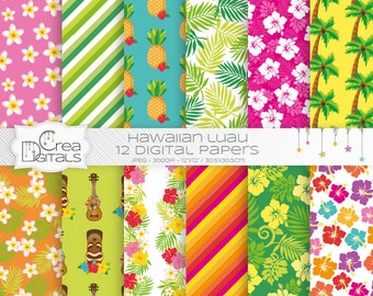 Luau Digital Paper | Etsy