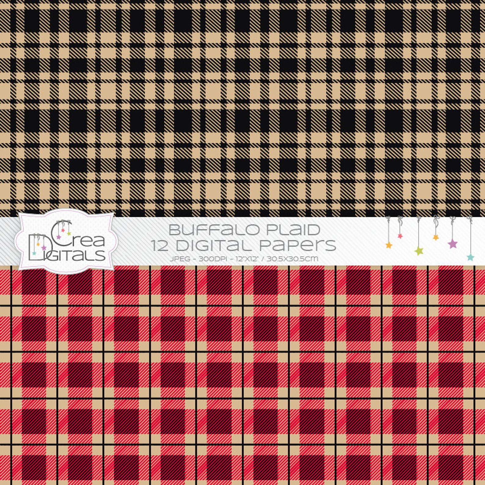 Rustic Lumberjack Buffalo Plaid, 12 Digital Papers, DIRECT DOWNLOAD - Etsy