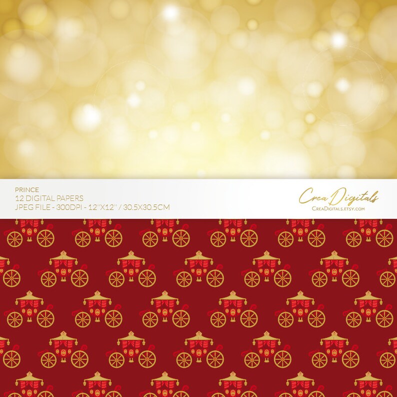 Little Prince, 12 Red and Gold Digital Papers, INSTANT DOWNLOAD - Etsy