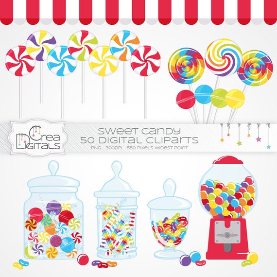 Red Sweet Candy 50 Digital Cliparts INSTANT DOWNLOAD | Etsy