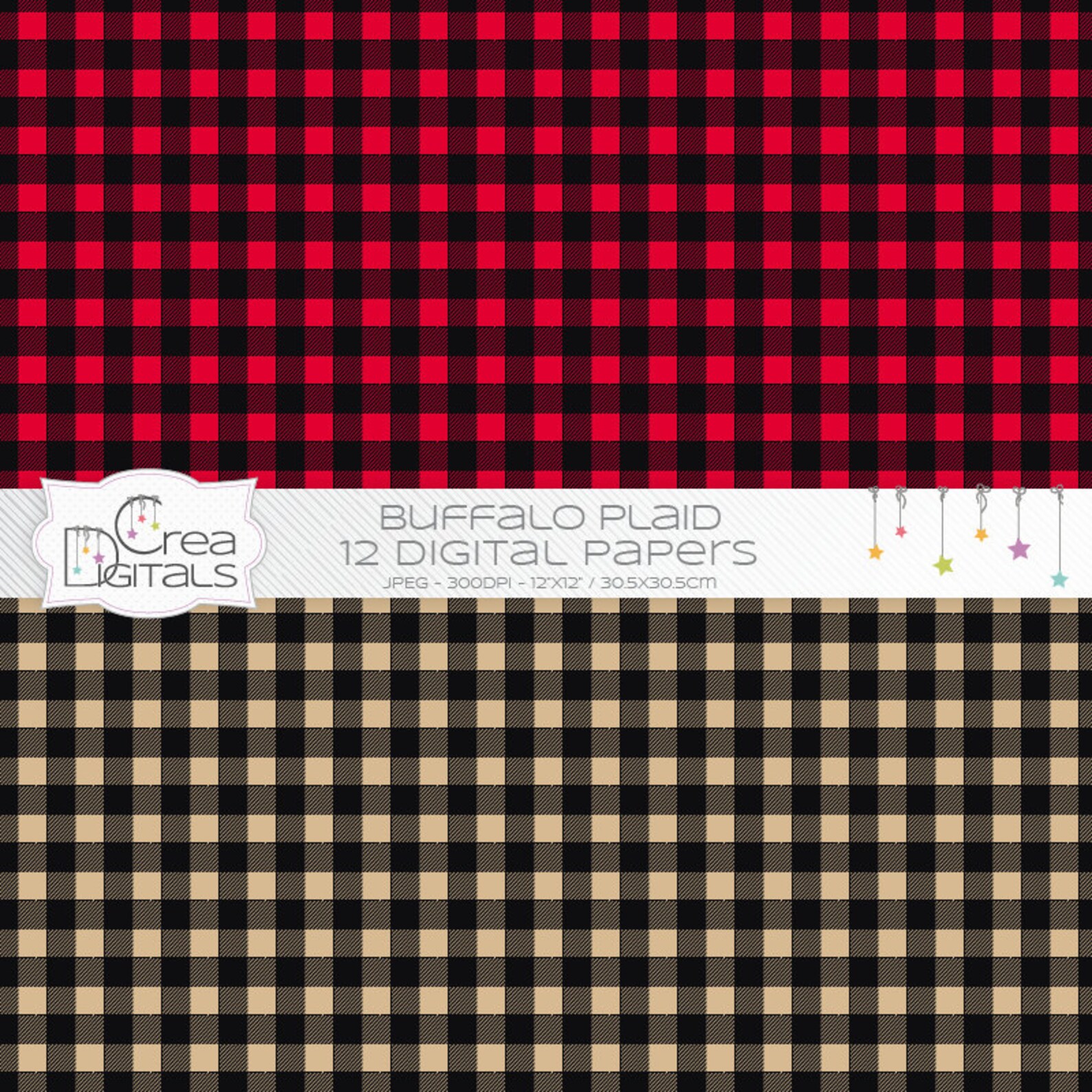 Rustic Lumberjack Buffalo Plaid, 12 Digital Papers, DIRECT DOWNLOAD - Etsy