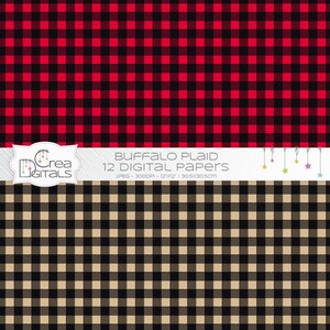 Rustic Lumberjack Buffalo Plaid, 12 Digital Papers, DIRECT DOWNLOAD - Etsy