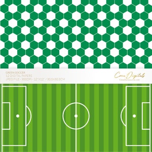 Green Soccer Digital Papers Seamless Pattern Football - Etsy