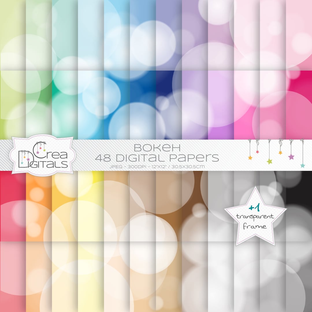 Bokeh Rainbow Paper Pack, 48 Digital Papers, INSTANT DOWNLOAD - Etsy