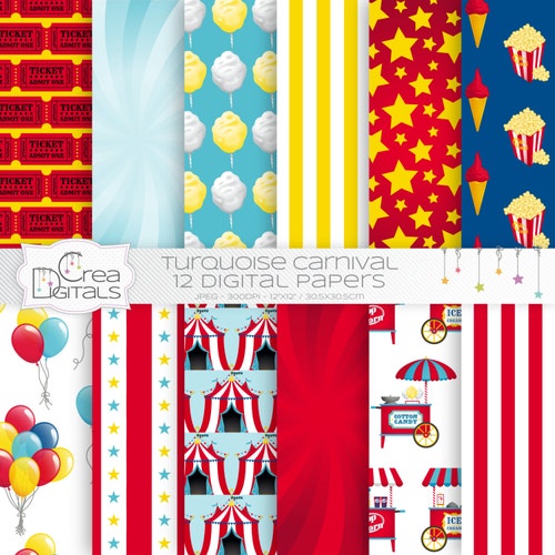 Vintage Circus Clipart Bundle and Digital Paper. PNG SVG and - Etsy Israel