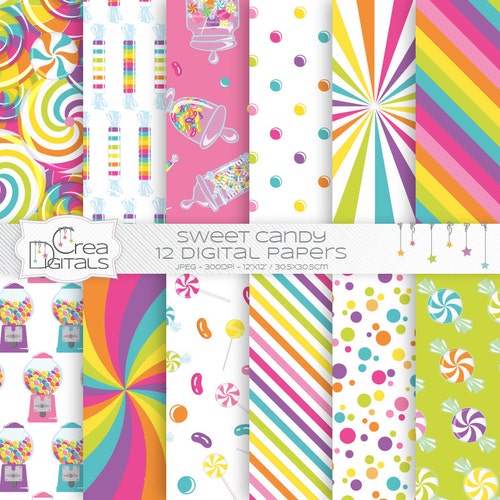 Cotton Candy Digital Paper Set Commercial Use Instant Download | Etsy