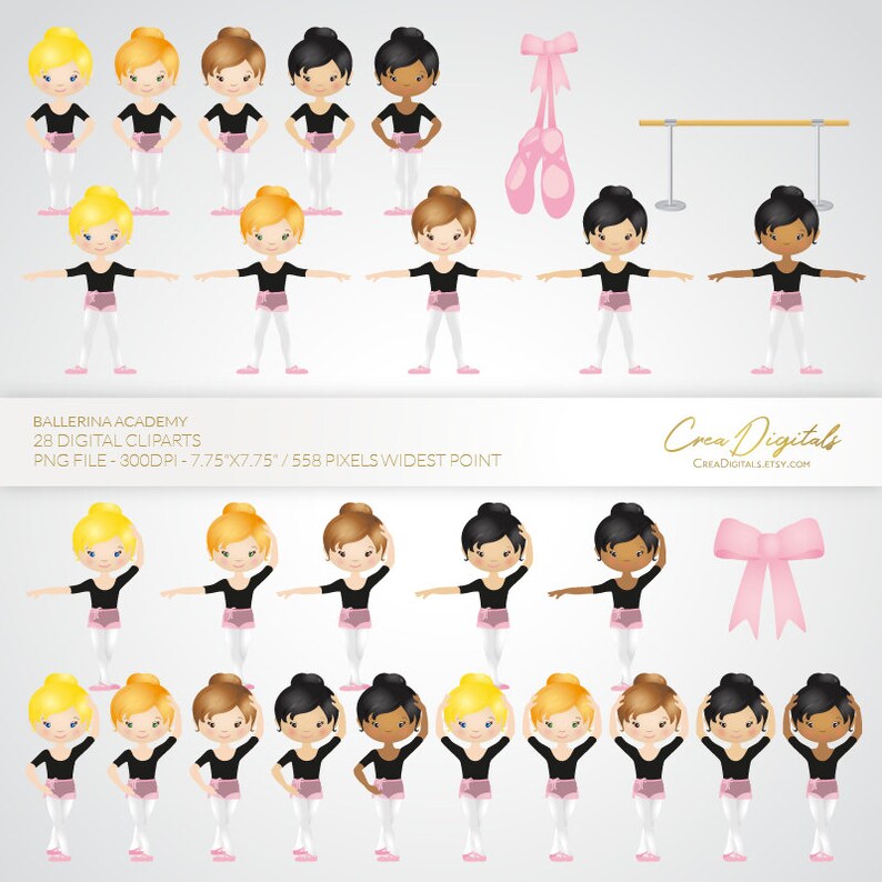 Ballerina Cliparts, Ballet Academy, Pink and Black Ballet Dancer, 28 ...