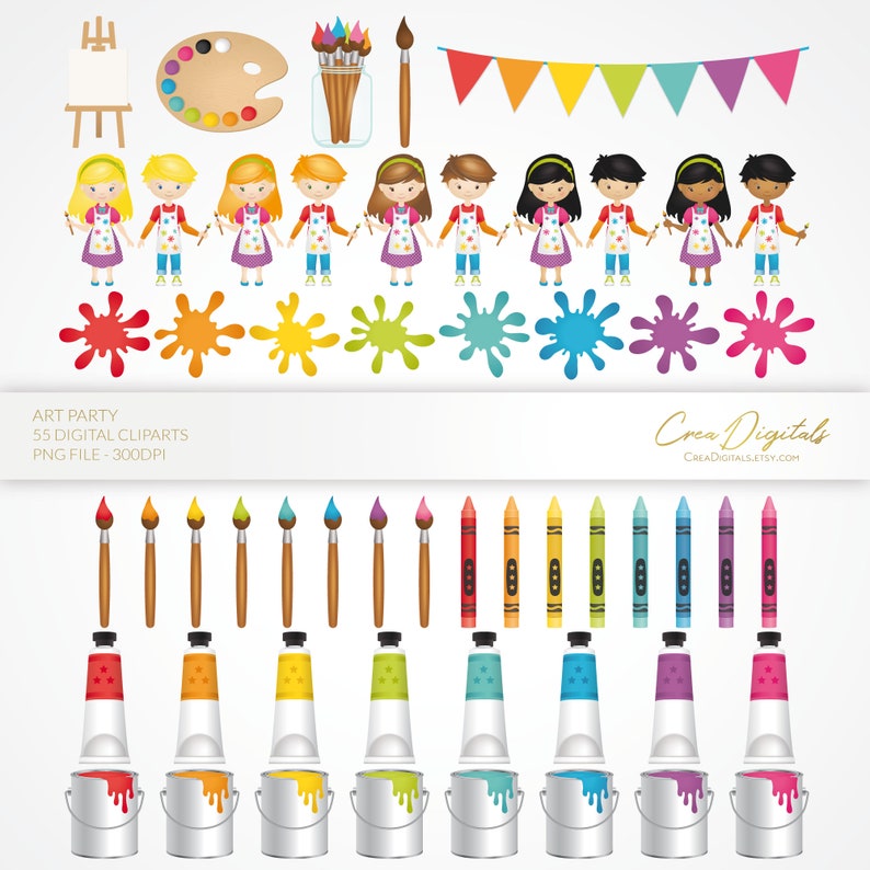Art Party Cliparts, Little Artists Cliparts, Painting Party Cliparts ...