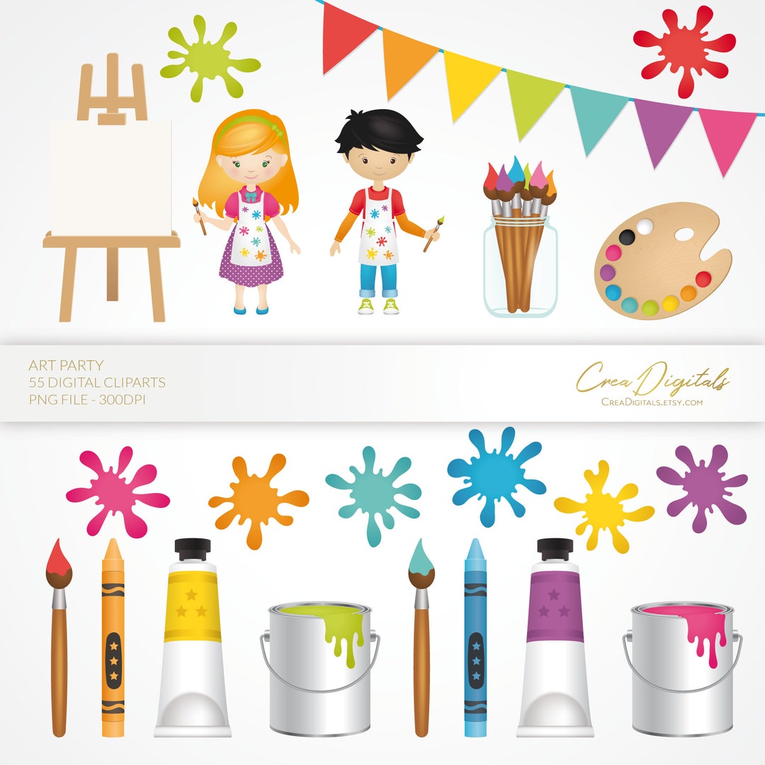 Art Party Cliparts, Little Artists Cliparts, Painting Party Cliparts ...