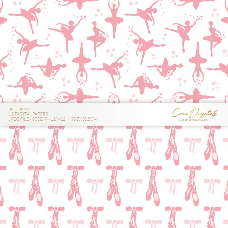 Ballerina 12 Light Pink Digital Papers Seamless Pattern - Etsy