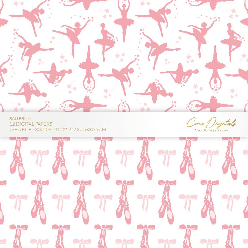 Ballerina 12 Light Pink Digital Papers Seamless Pattern - Etsy