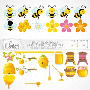 Bumble Bees 31 Digital Cliparts INSTANT DOWNLOAD - Etsy