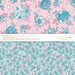 Floral Digital Paper, Blue, Aqua and Pink Seamless Pattern, Ditsy ...