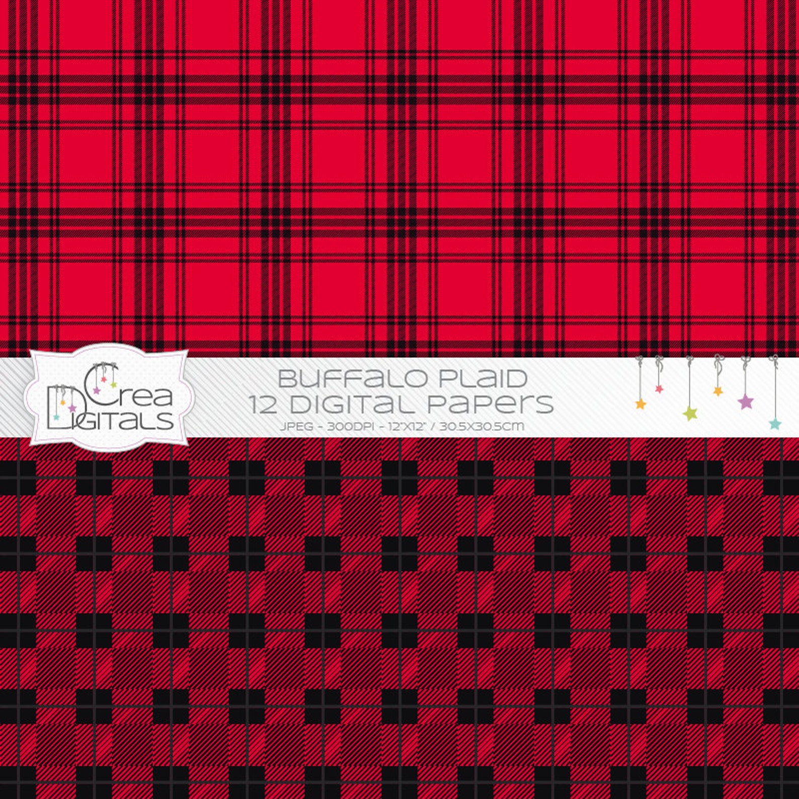 Rustic Lumberjack Buffalo Plaid, 12 Digital Papers, DIRECT DOWNLOAD - Etsy