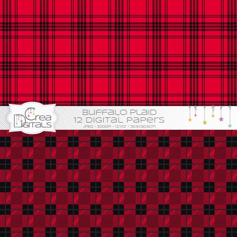 Rustic Lumberjack Buffalo Plaid, 12 Digital Papers, DIRECT DOWNLOAD - Etsy