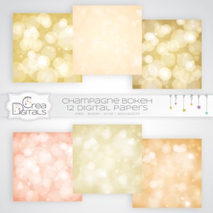 Chamapgne Bokeh, 12 Digital Papers, INSTANT DOWNLOAD - Etsy