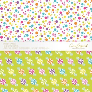 Sweet Candy Shop Digital Paper, Pink Seamless Pattern, Rainbow Lollipop ...